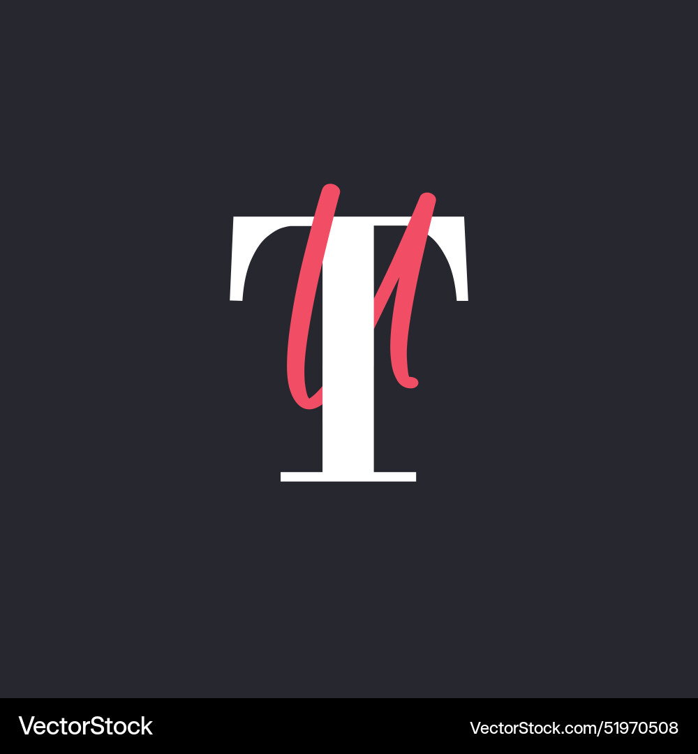 Letter tu logo perfectly blended initials Vector Image