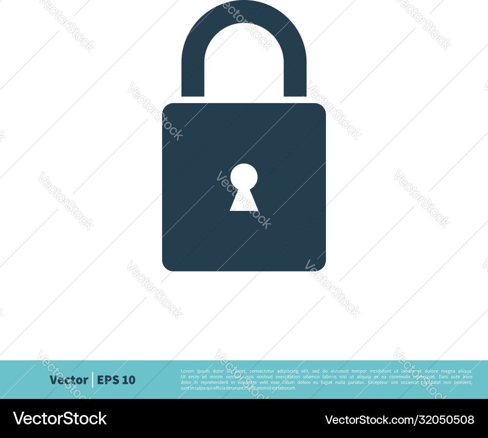 Padlock icon logo template design eps 10 Vector Image