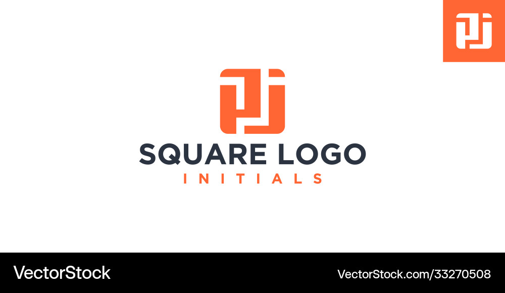 Pj square logo design inspiration Royalty Free Vector Image
