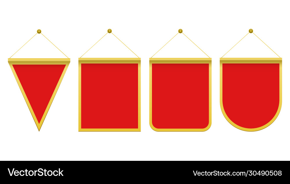 Realistic pennant Royalty Free Vector Image - VectorStock