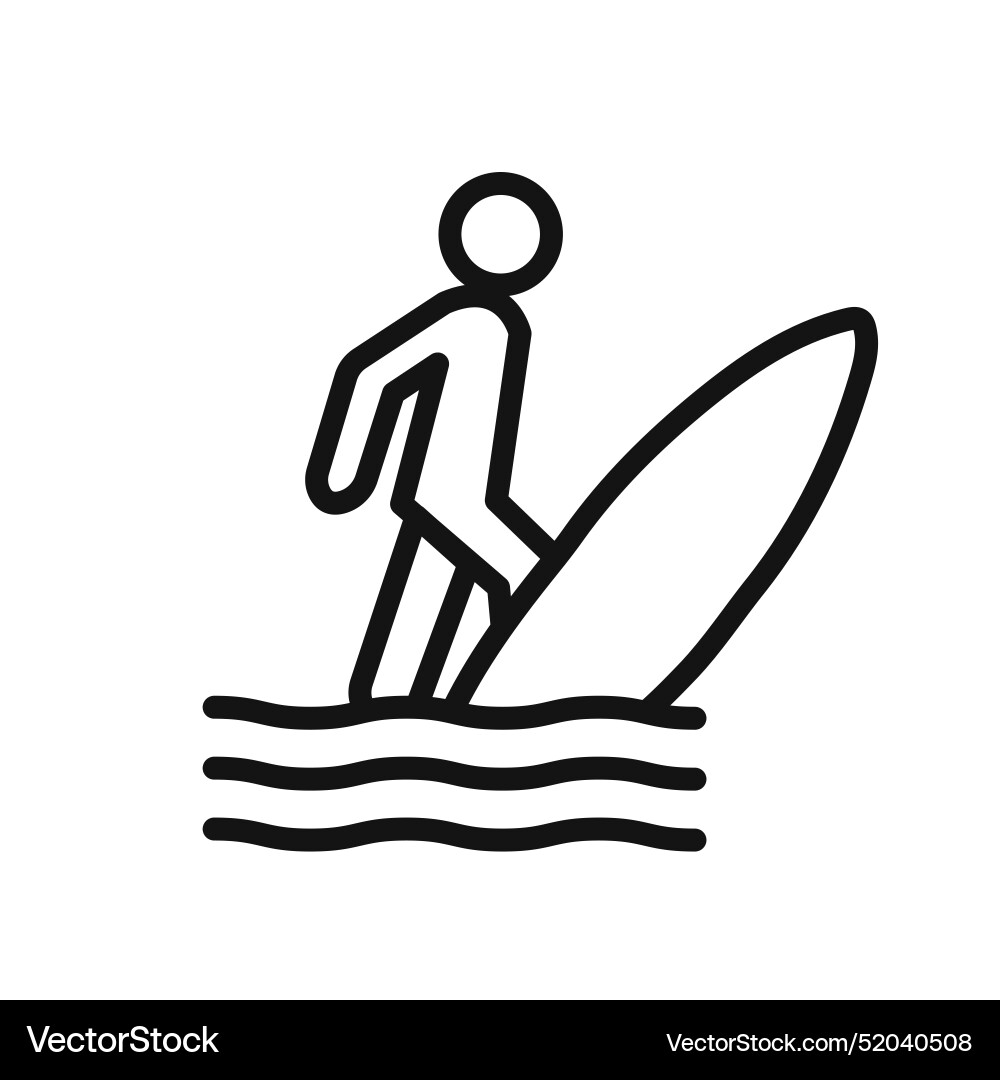 Surfing icon black and white sign Royalty Free Vector Image