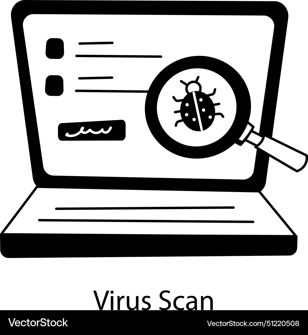 Virus scan Royalty Free Vector Image - VectorStock