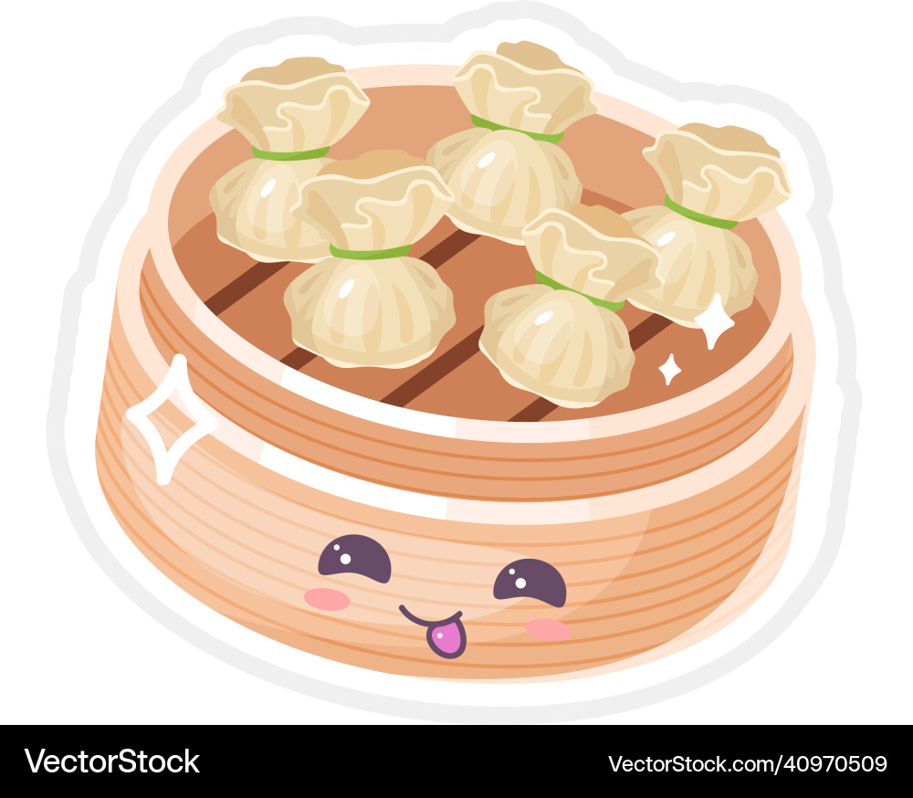 Cute Asian Dim Sum Characters Royalty Free Vector Image