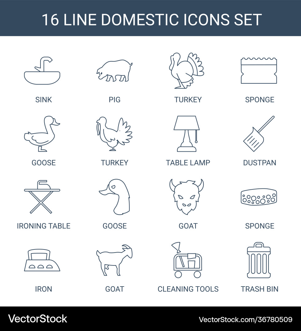 Domestic icons Royalty Free Vector Image - VectorStock