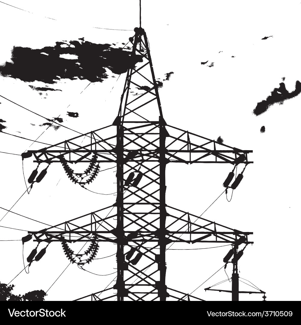 Electric tower closeup Royalty Free Vector Image