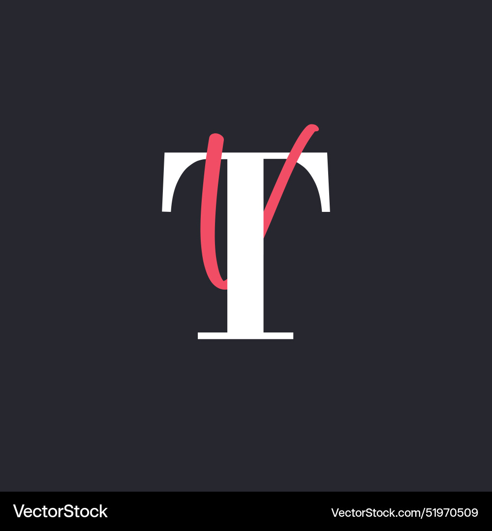 Letter tv logo perfectly blended initials Vector Image