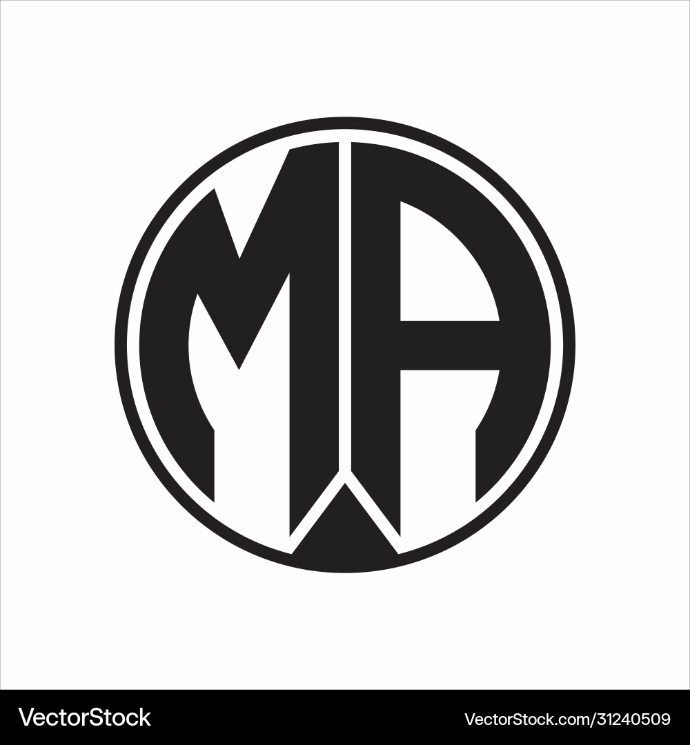 MA Monogram Circle Logo Royalty Free Vector Image