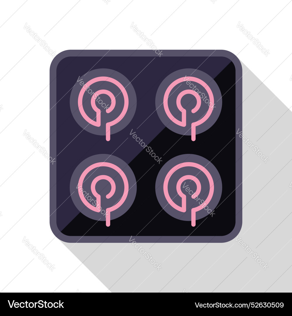 Modern induction stove top with four burners Vector Image