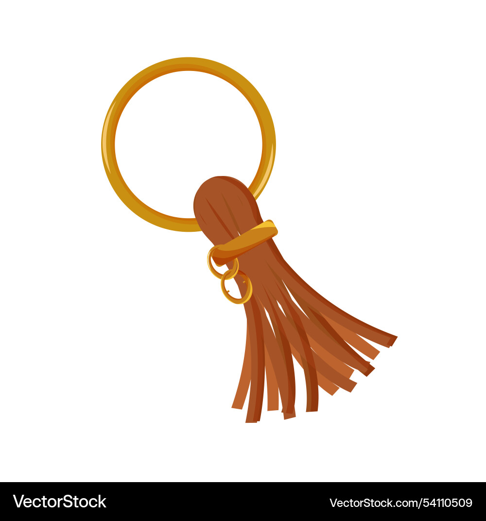 Realistic leather strap with golden metal elements