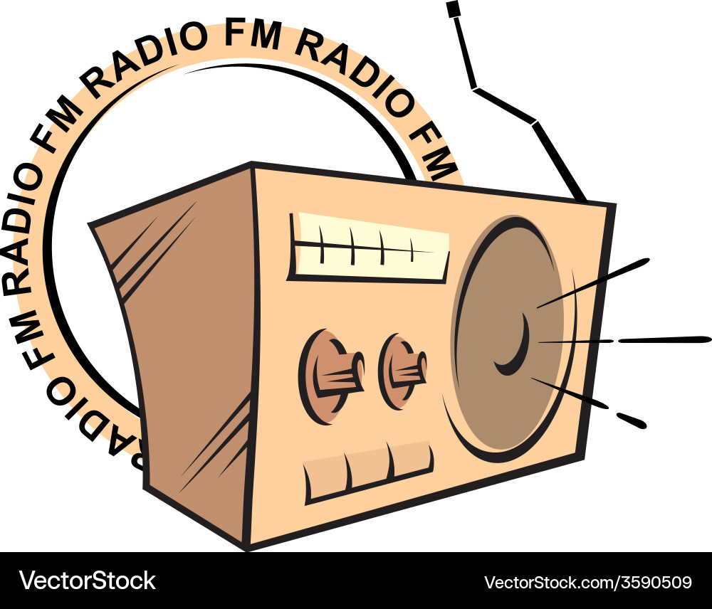 Retro radio fm logo Royalty Free Vector Image - VectorStock