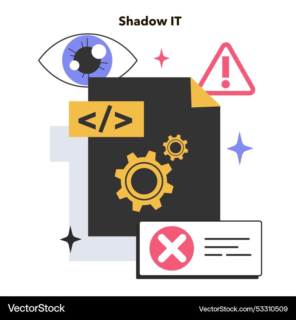 Shadow it corporate computer systems designed Vector Image