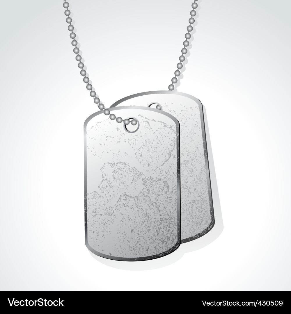 Silver Dog Tags Royalty Free Vector Image - VectorStock