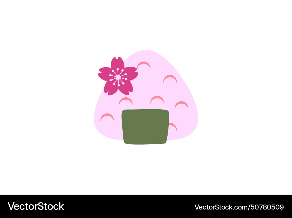 Spring japan style sticker Royalty Free Vector Image