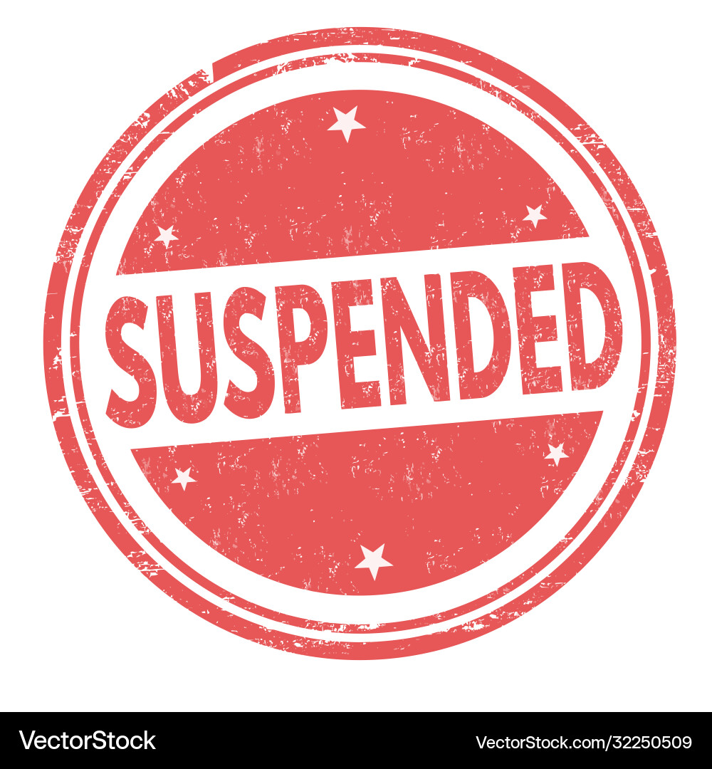 Suspended grunge rubber stamp Royalty Free Vector Image