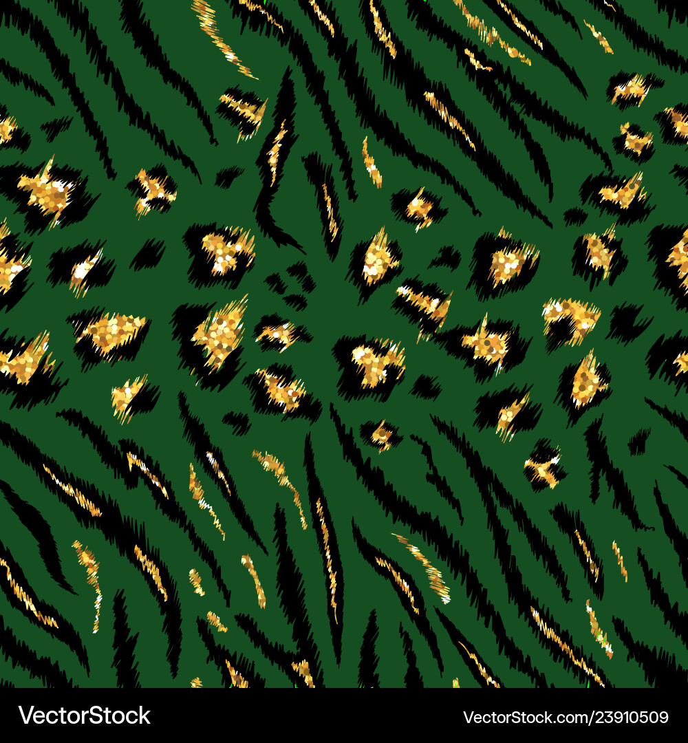 Tiger leopard texture seamless animal pattern Vector Image