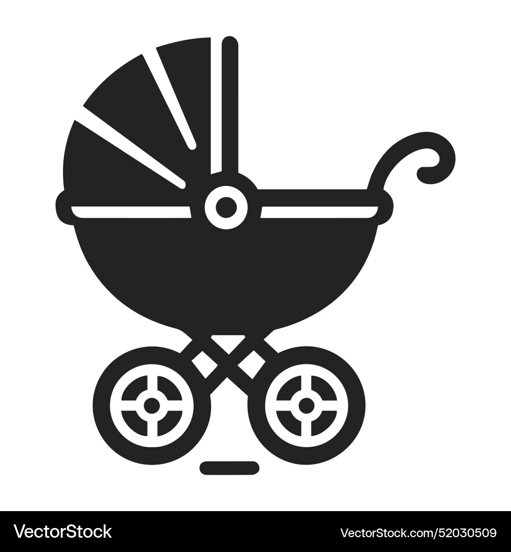 Timeless black and white stroller icon minimalist Vector Image
