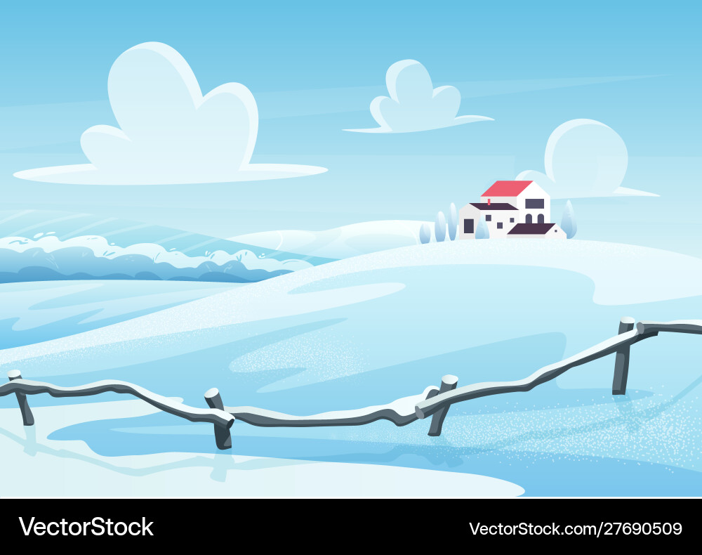 Winter landscape cartoon Royalty Free Vector Image