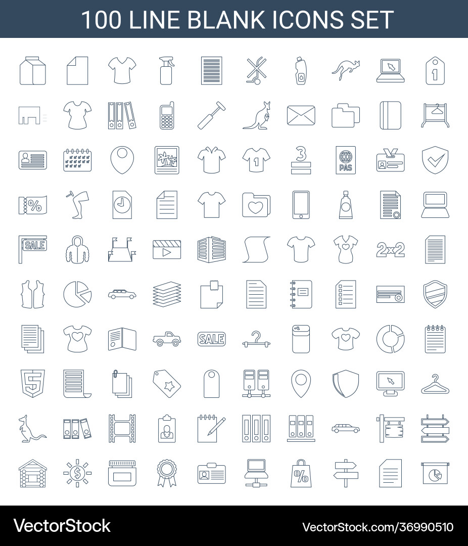 100 blank icons Royalty Free Vector Image - VectorStock
