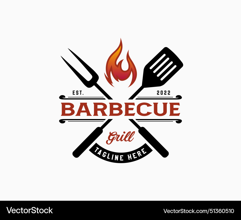Barbecue bbq and grill logo design template Vector Image
