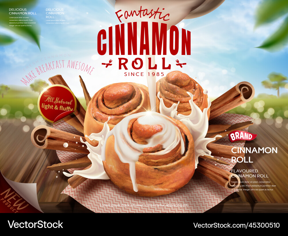 Cinnamon Rolls with Rou Gui Royalty Free Vector Image