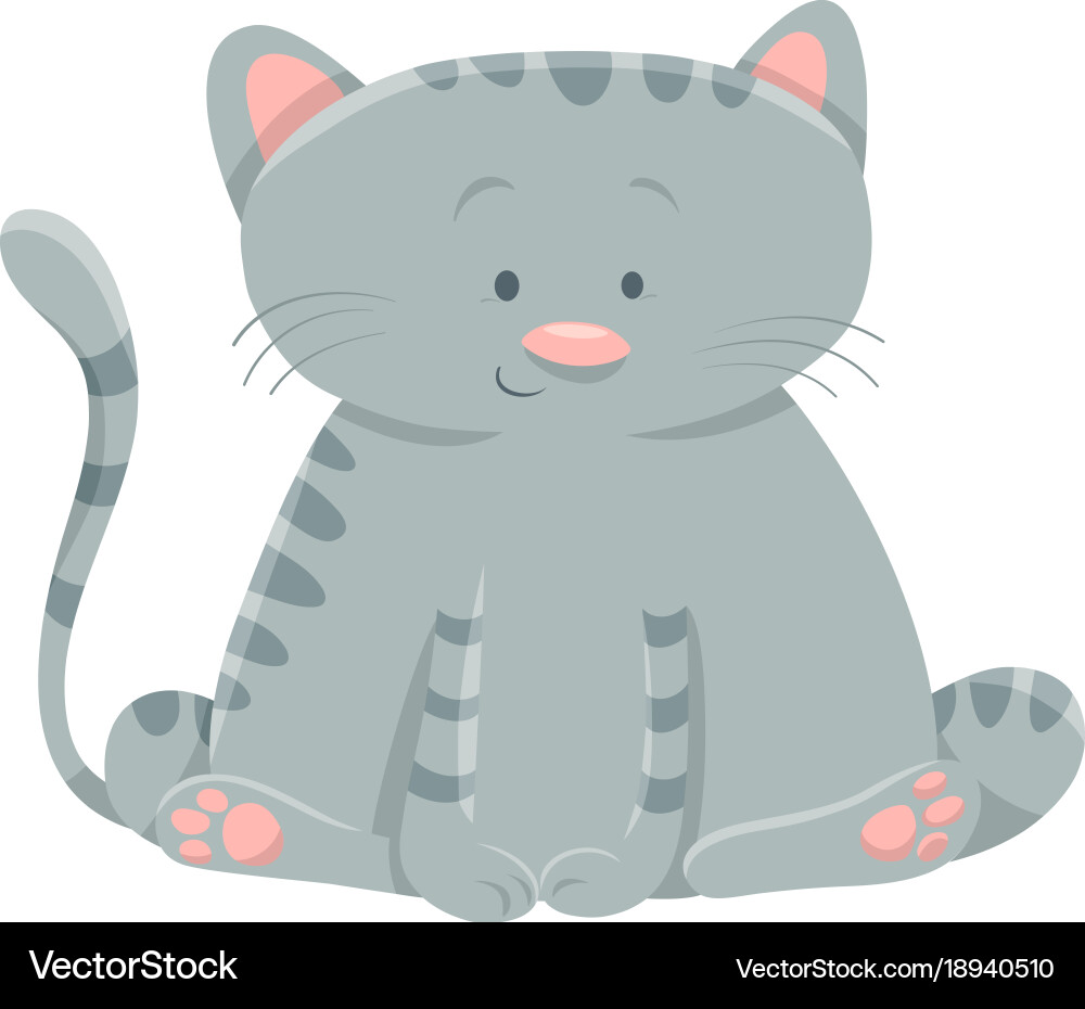 Domestic cat cartoon character Royalty Free Vector Image