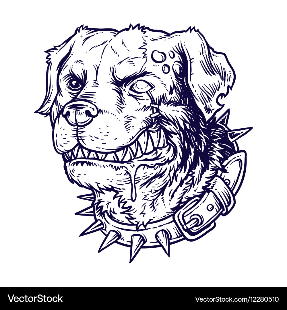 Evil mad dog Royalty Free Vector Image - VectorStock