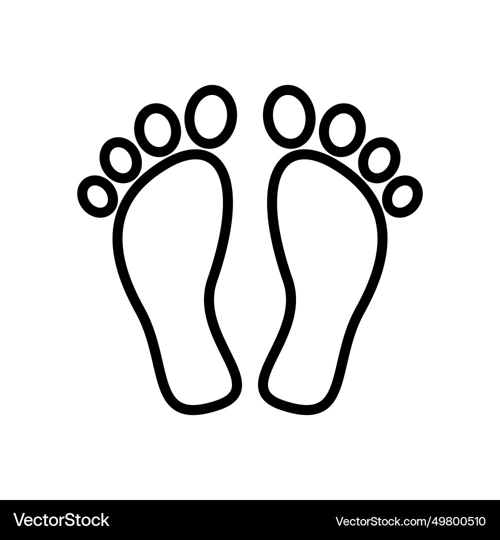 Footprint Outline Icon Royalty Free Vector Image