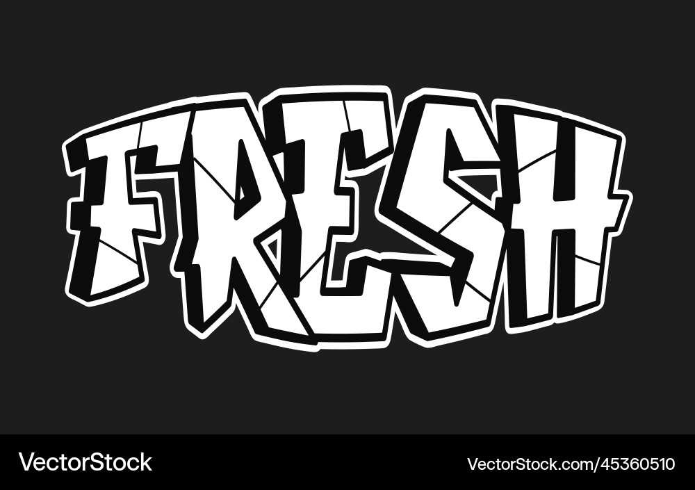 Fresh word trippy psychedelic graffiti style Vector Image