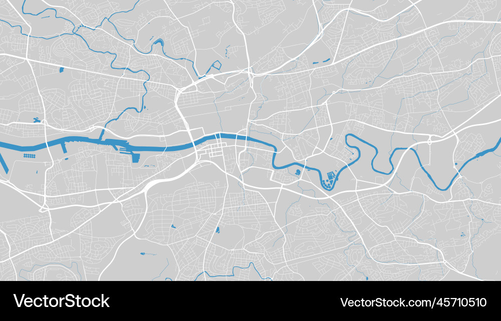 Glasgow Clyde River Map Royalty Free Vector Image