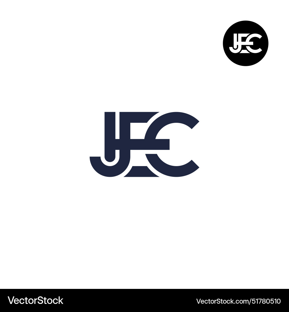 Jec logo letter monogram design Royalty Free Vector Image