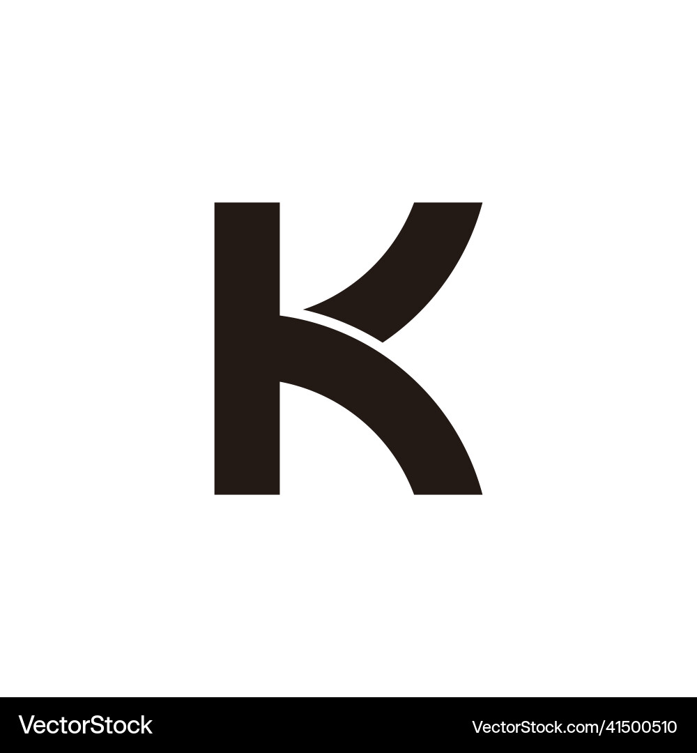 Letter hk simple curves line geometric logo Vector Image