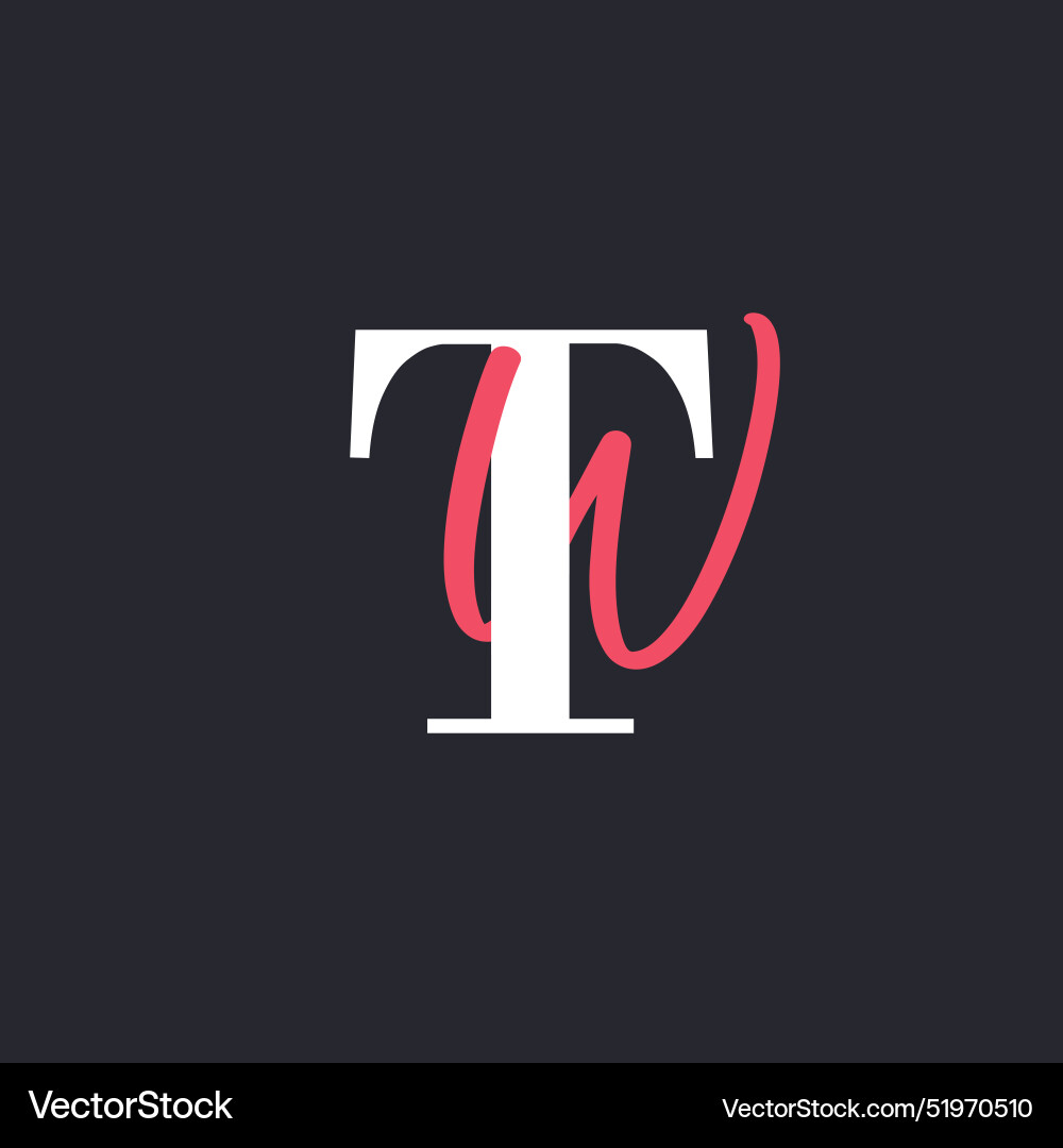 Letter tw logo perfectly blended initials Vector Image