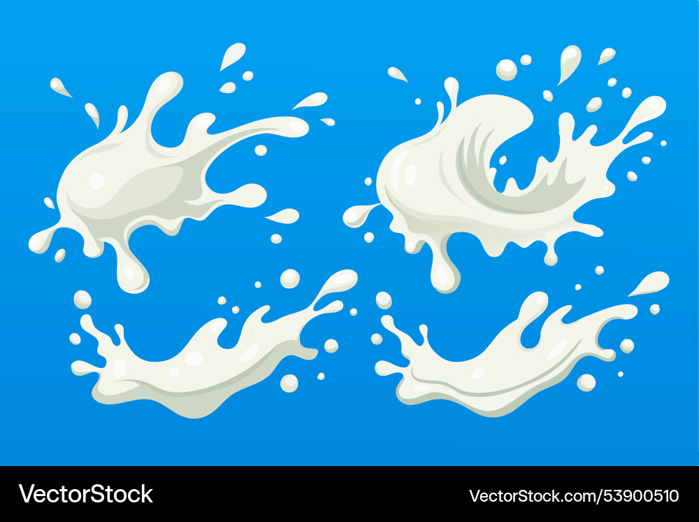 Milk splash and pouring art Royalty Free Vector Image