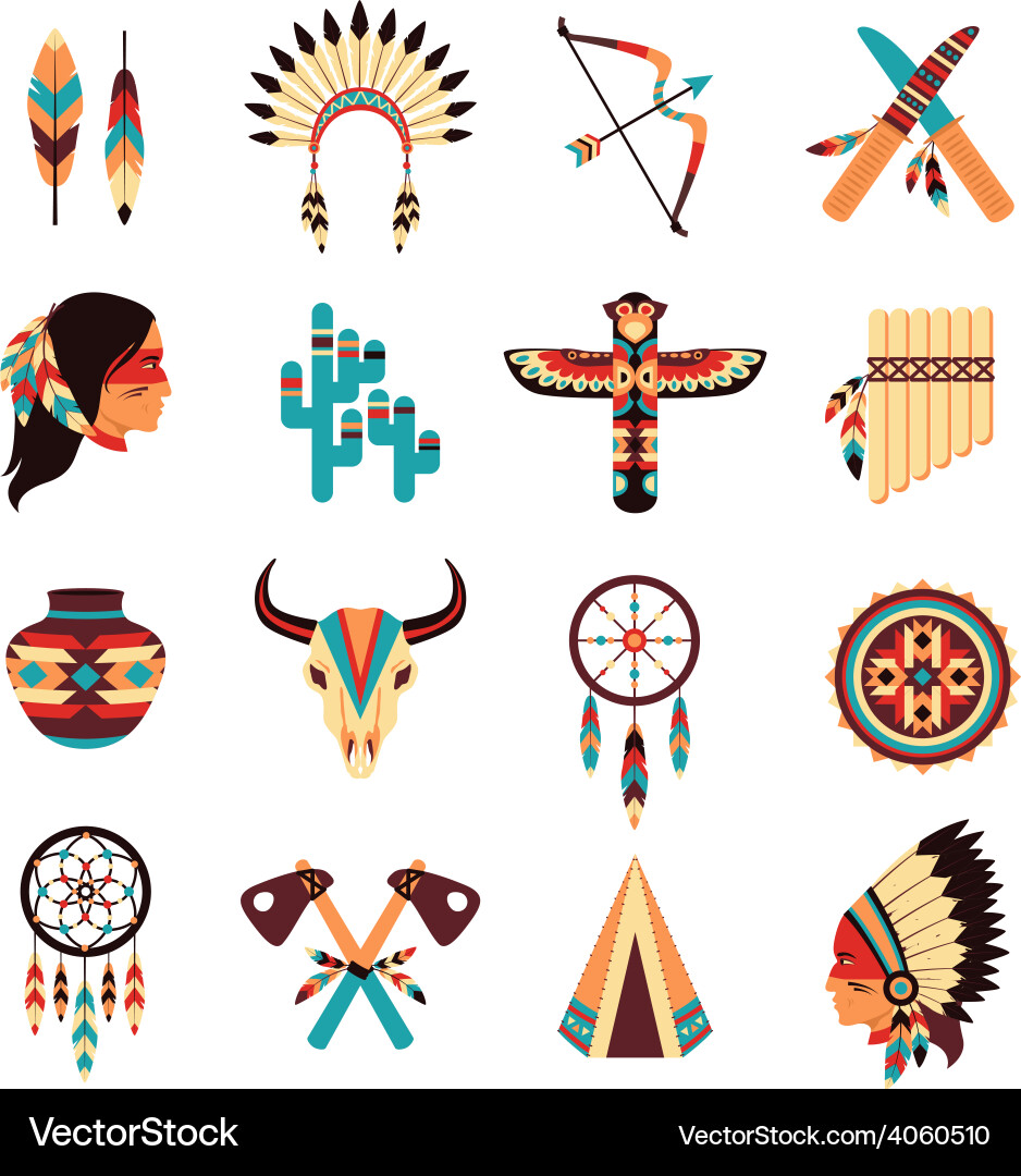 Native American Tribal Symbols Royalty Free Vector Image