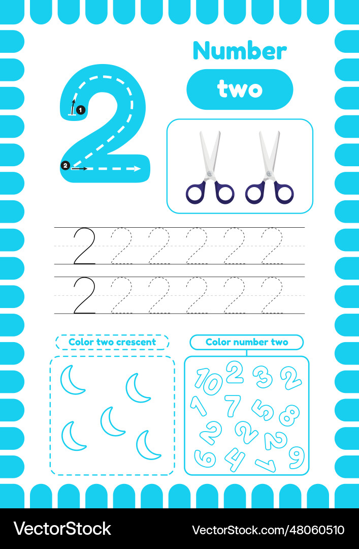 Preschool Number Activities - Learn to Count Vector Image