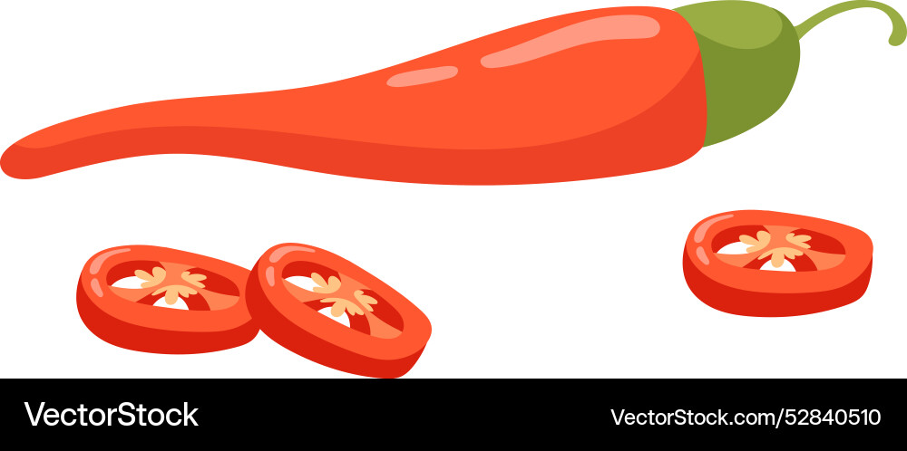 Red pepper cartoon icon whole vegetable Royalty Free Vector