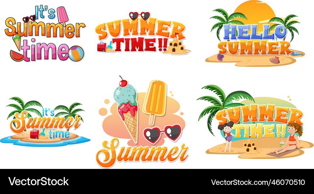 Set of summer element logo Royalty Free Vector Image