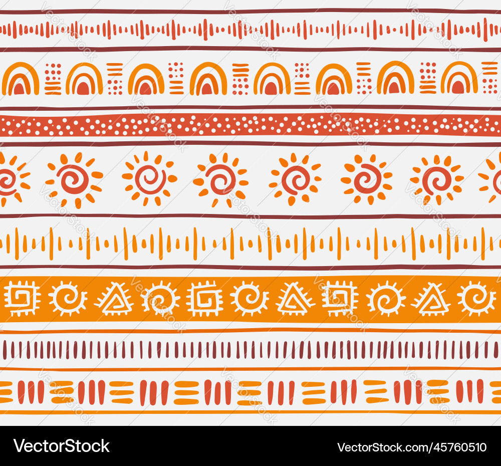 Stylized african seamless pattern on light Vector Image