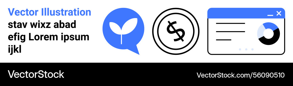 Sustainable growth concept with financial and Vector Image