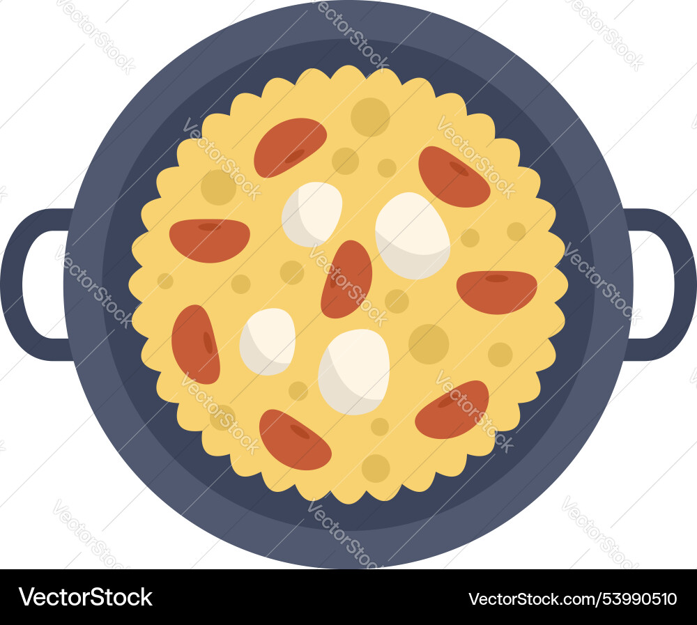 Traditional spanish paella being cooked Royalty Free Vector