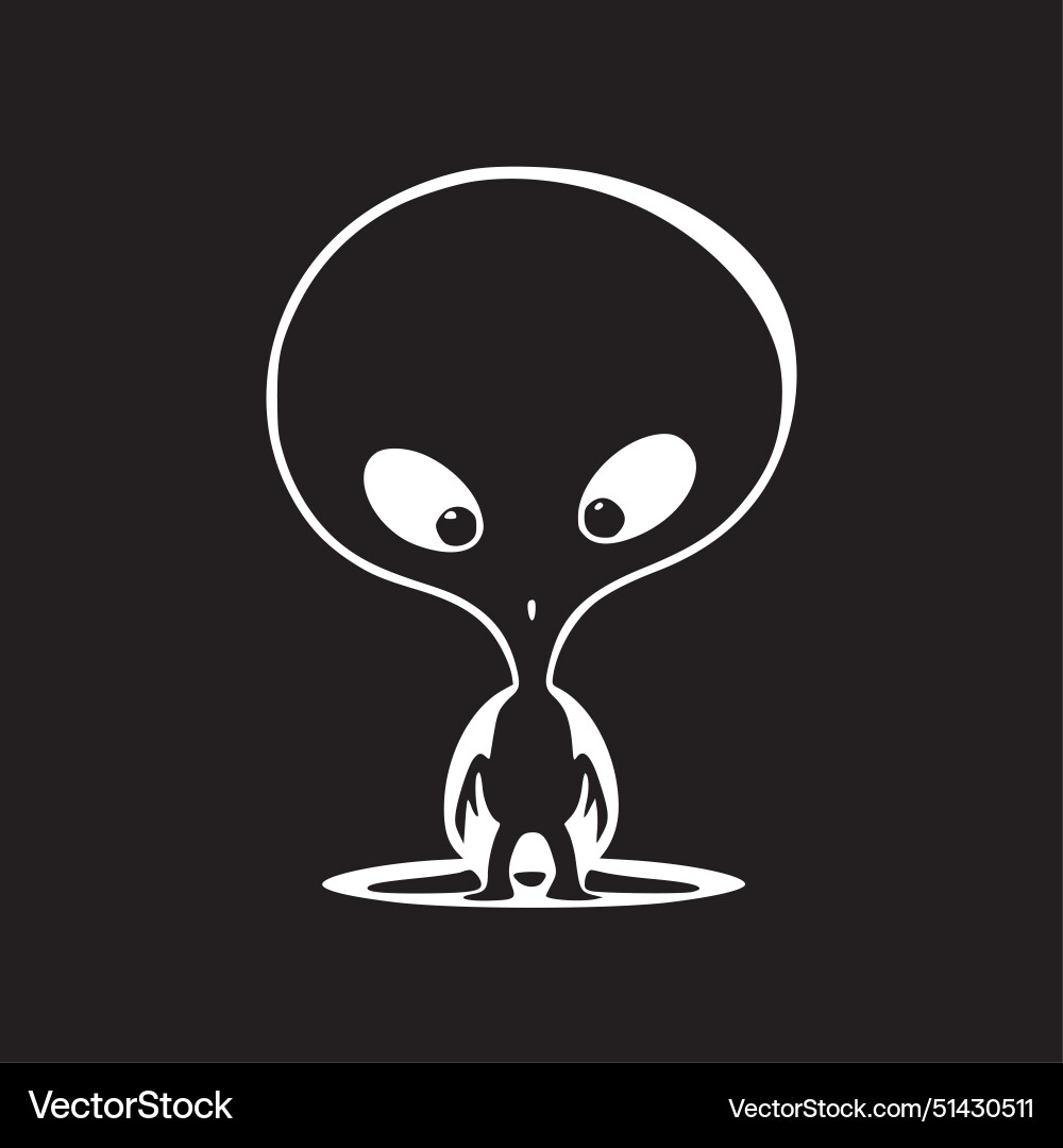 Alien - minimalist and simple silhouette Vector Image