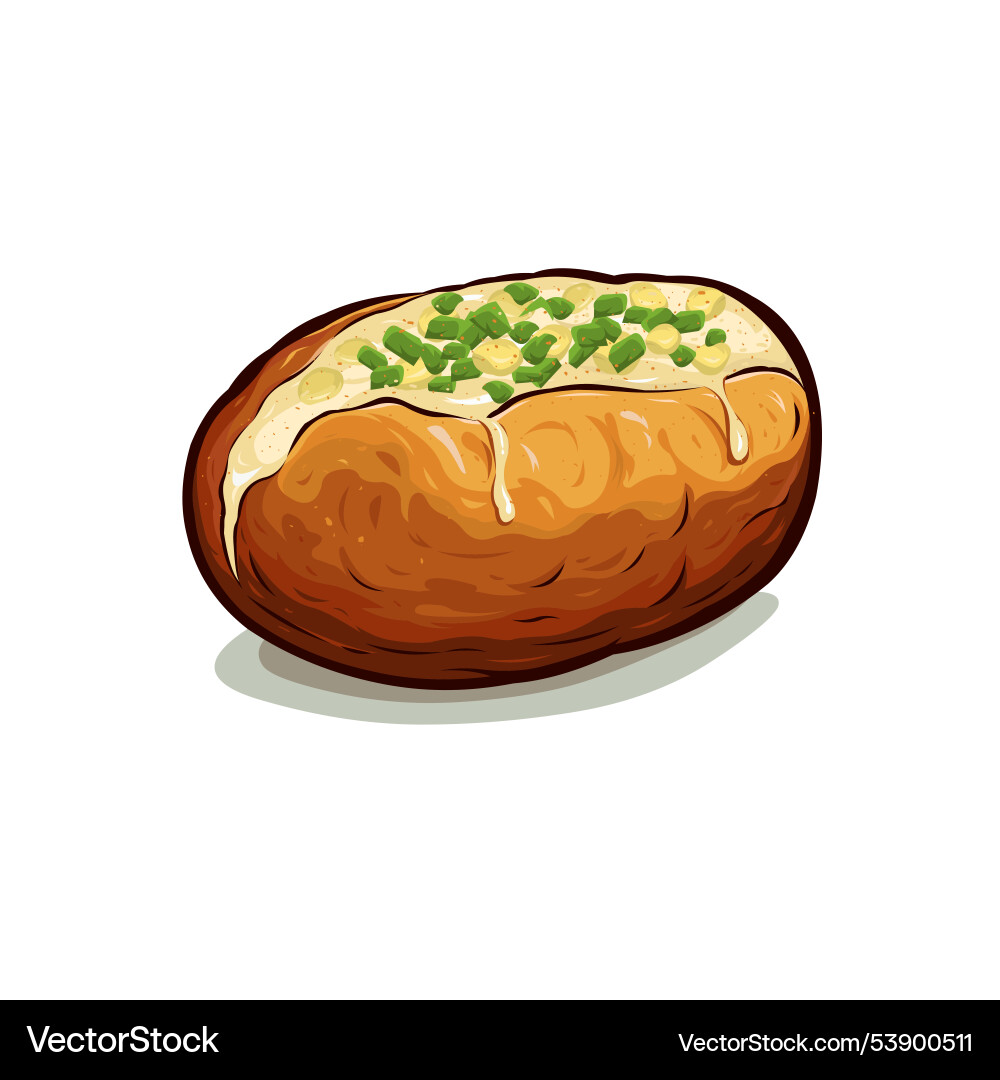 Baked potatoes art isolated Royalty Free Vector Image
