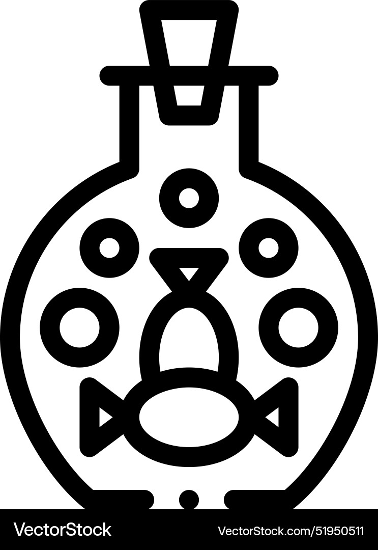 Candy jar icon thin linear style design isolated Vector Image