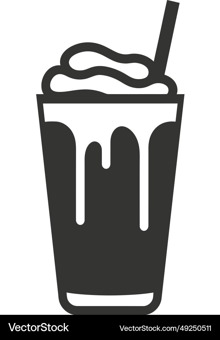 Chocolate milkshake icon Royalty Free Vector Image