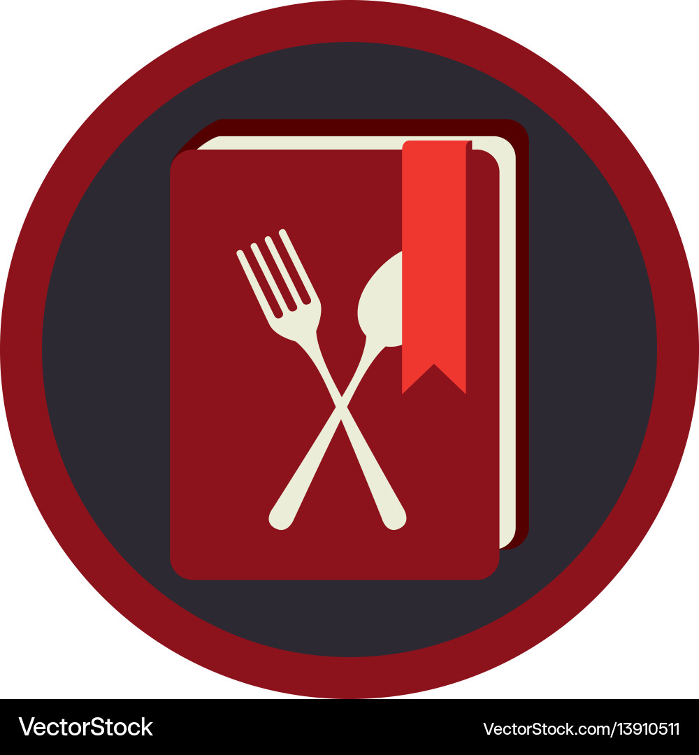 Circular contour road sign restaurant Royalty Free Vector