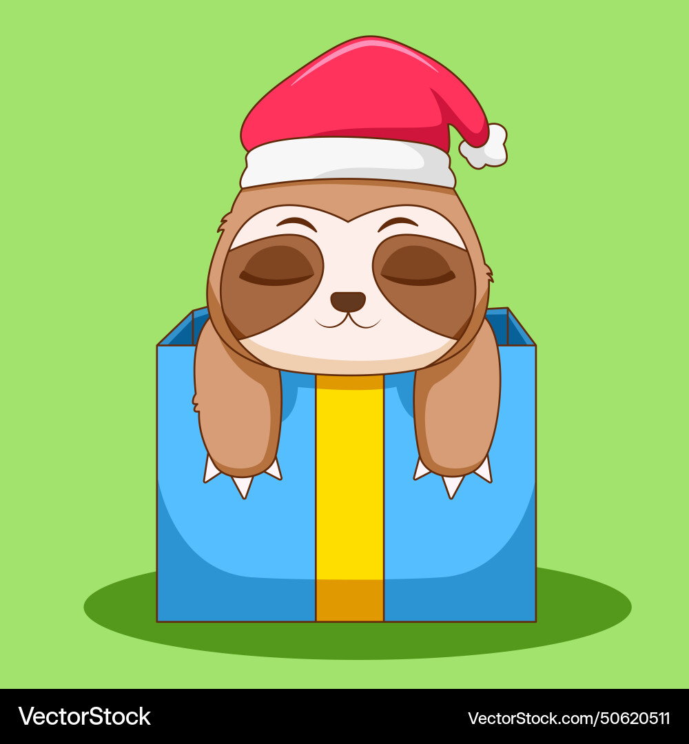 Cute sloths sleeping in the box Royalty Free Vector Image