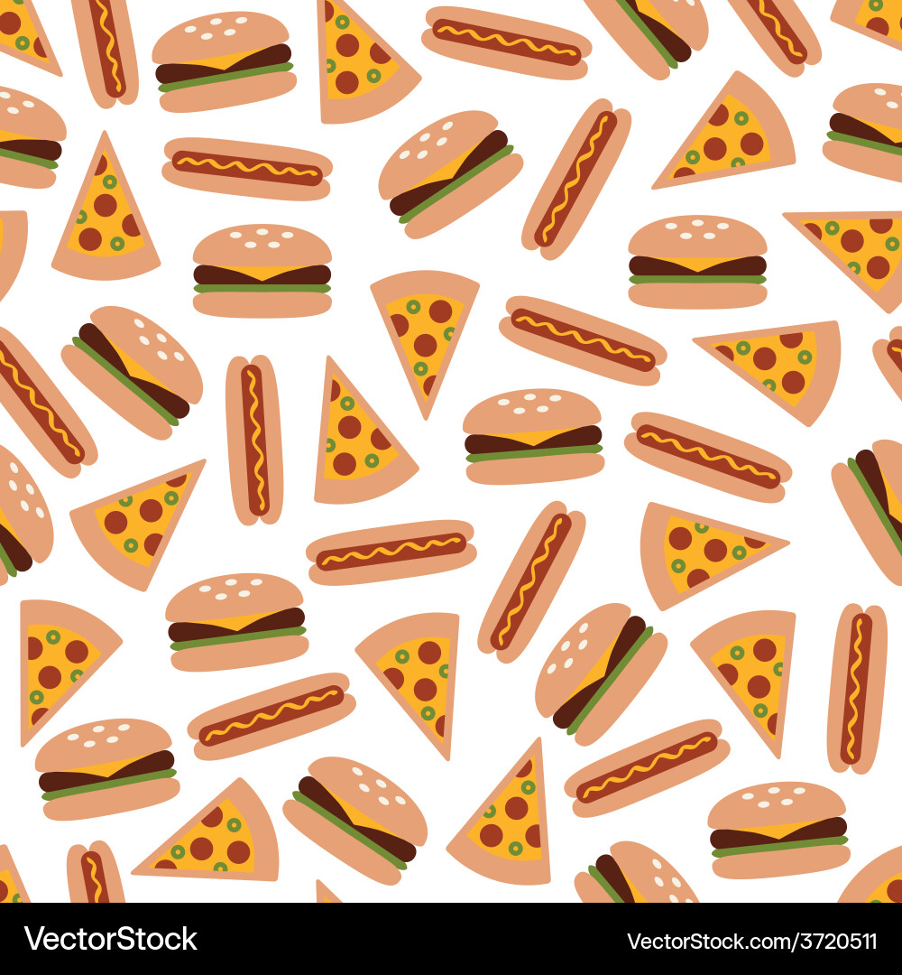 Fast Food Pattern Royalty Free Vector Image - VectorStock