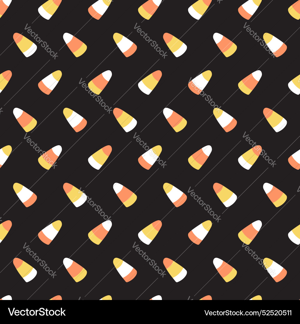 Festive fall sweets corn candies pattern art Vector Image