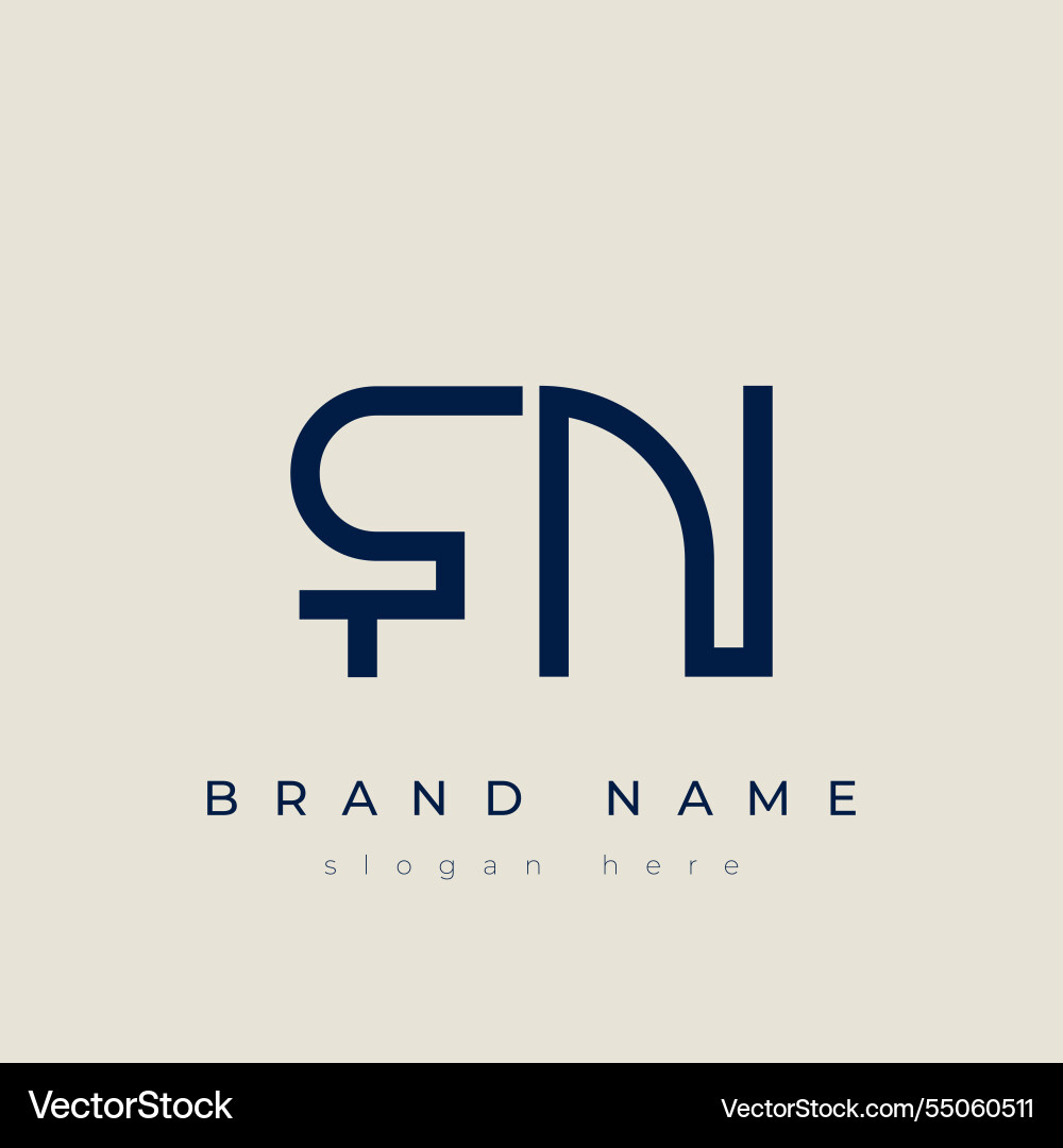 Fn alphabet letter icon logo Royalty Free Vector Image