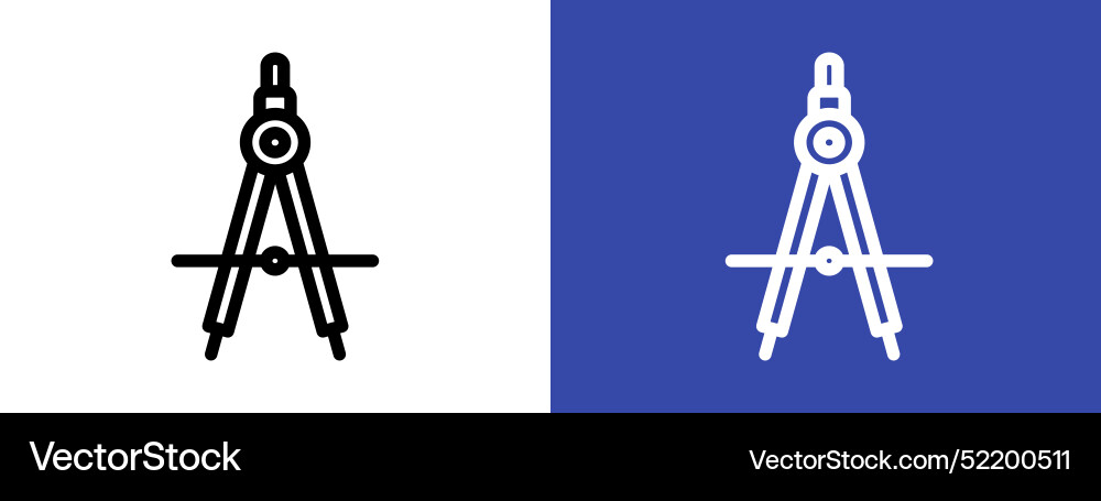 Geometric compass icon logo sign set outline Vector Image